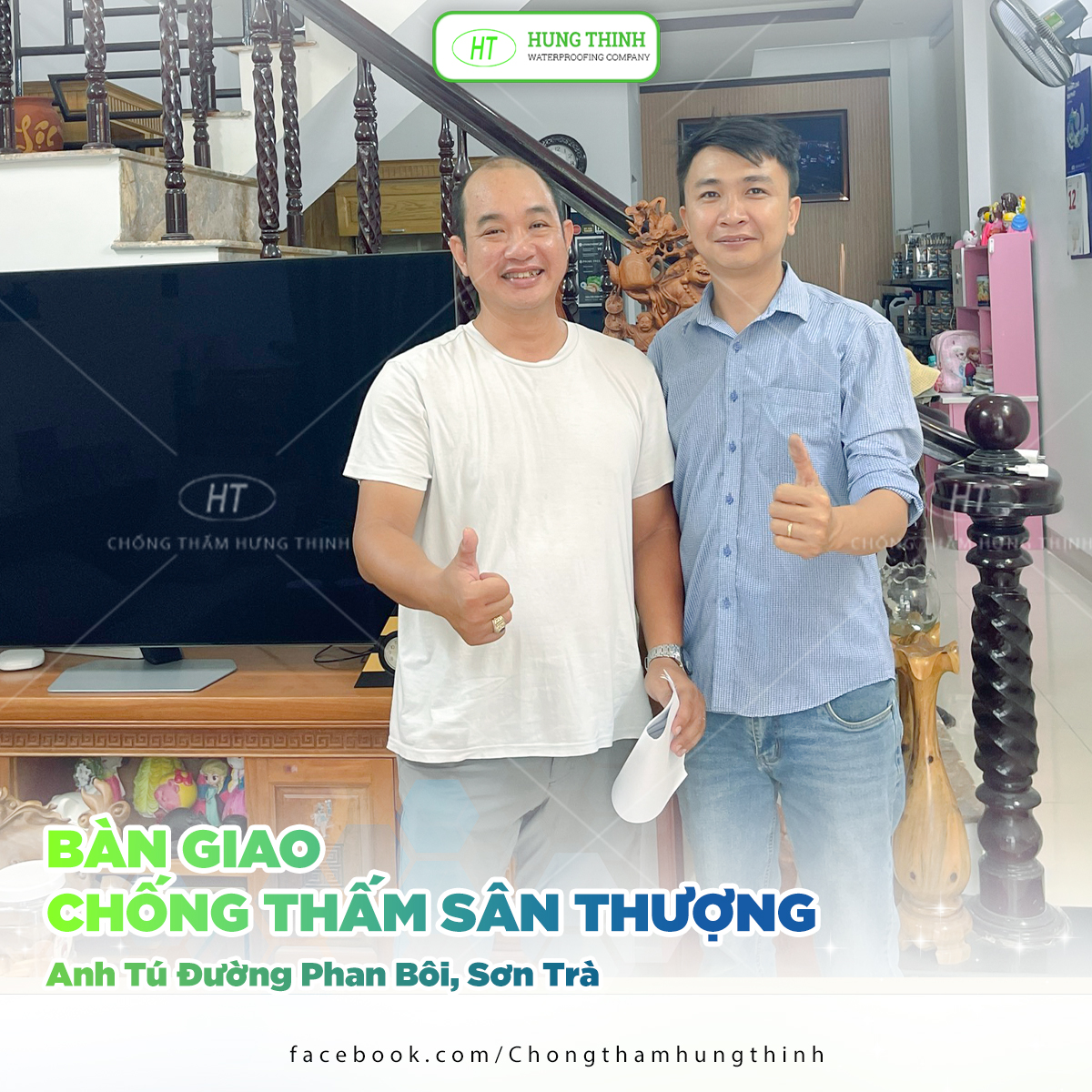 BÀN GIAO CHỐNG THẤM SÂN THƯỢNG CHO ANH TÚ TẠI ĐƯỜNG PHAN BÔI